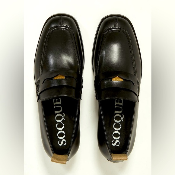 Soque | Shoes | Socque Jasper Upcycled Leather Loafers Black Slip On ...